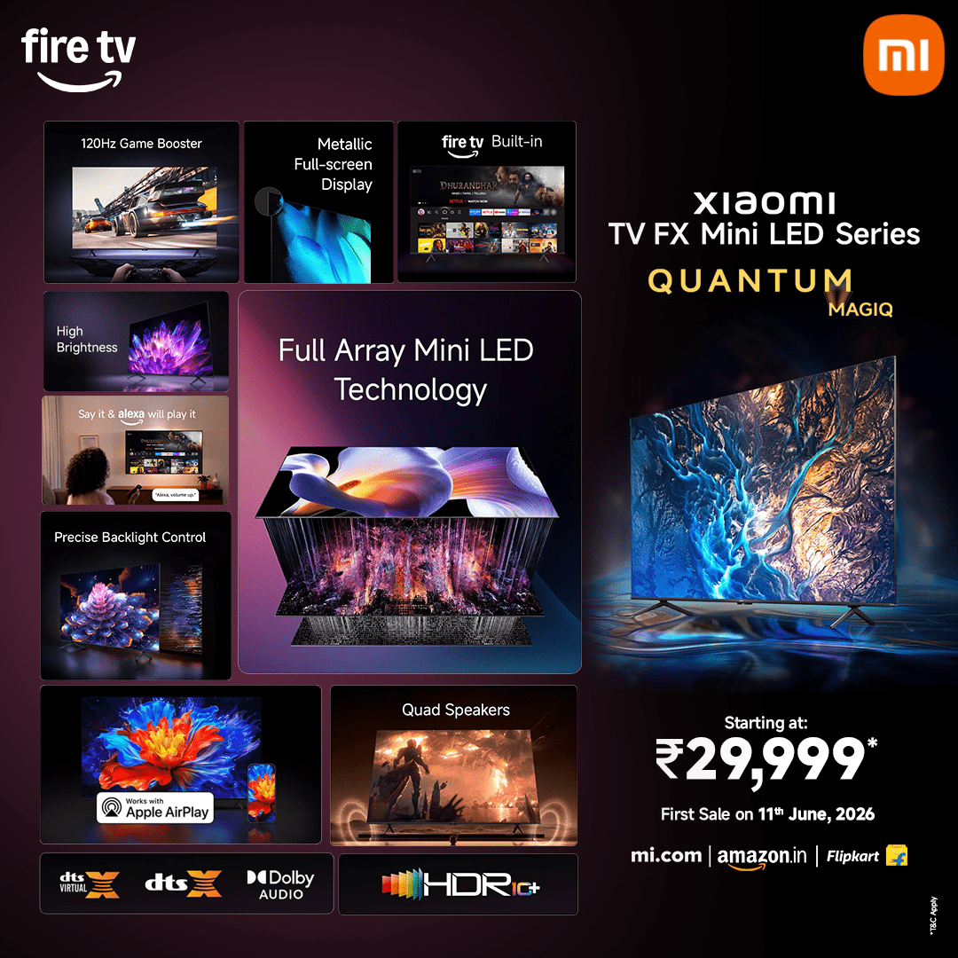 Xiaomi TV FX Mini LED Series Launched in India: Prices Start at Rs 29,999