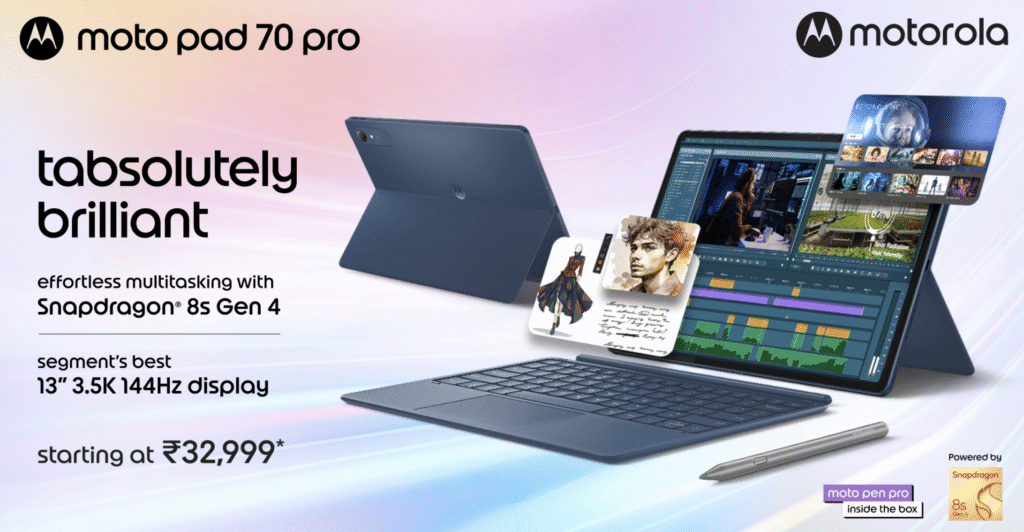 Moto Pad 70 Pro Launched in India at Rs 32,999: Snapdragon 8s Gen 4, 13 ...